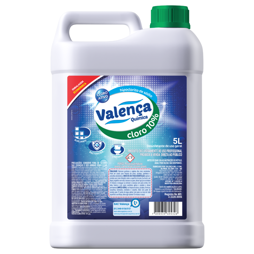 Cloro 10% 5L - Valença Química